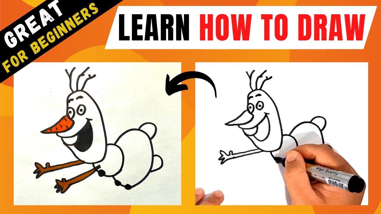 How To Draw Olaf | Disney Frozen Olaf Cartoon Drawing - YouTube