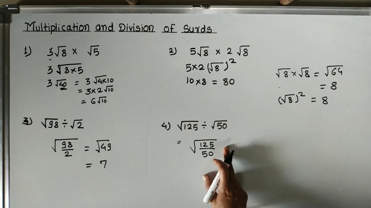 Multiplication , Division and Rationalisation of surd - YouTube