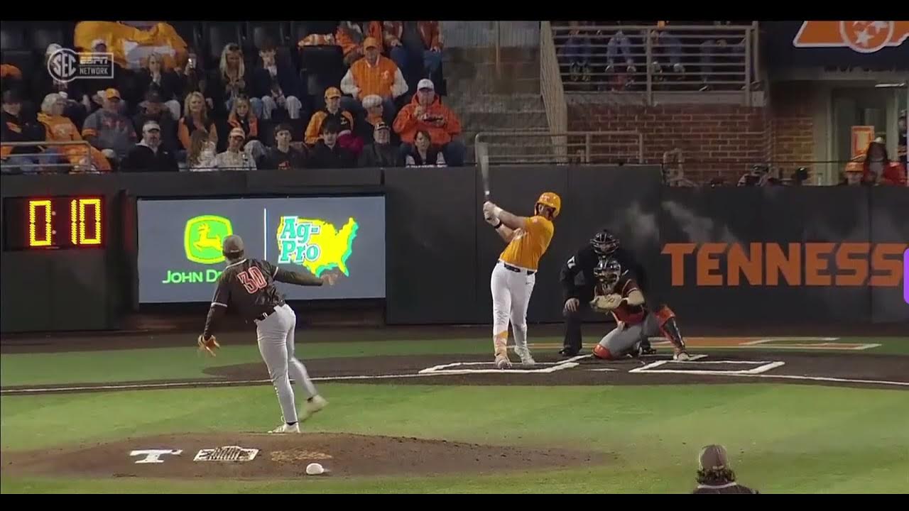 Tennessee baseball's Blake Burke hits this home run into the parking lot in right field - YouTube
