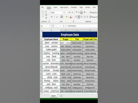 #shorts | How To Use PROPER and TRIM Function to Clean Data in Excel - YouTube