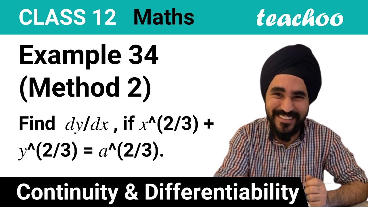 Example 34 (Method 2) - Find dy/dx, if x2/3 + y2/3 = a2/3 - NCERT ...