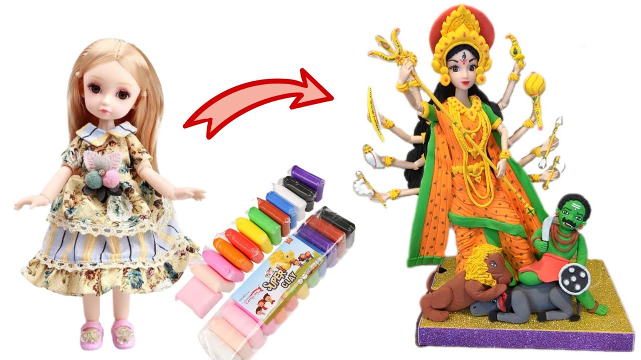 Navaratri Special🙏🥥🌺Maa Durga Asura Samhar Making With Clay 🙏🌺🥥Jai Maa ...