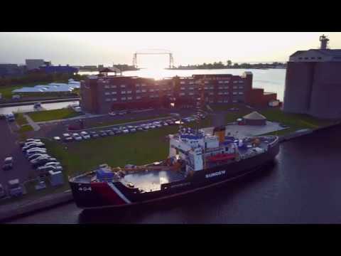 Exploring Duluth Harbor Coast Guard Cutter Sundew Aerial Fly Over - YouTube