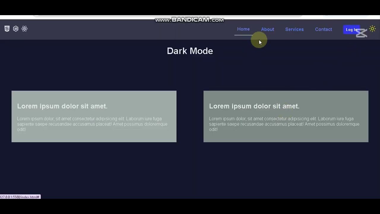 Html Css Manually Create A Dark Mode Viw Using Javascript Dark Mode 5806