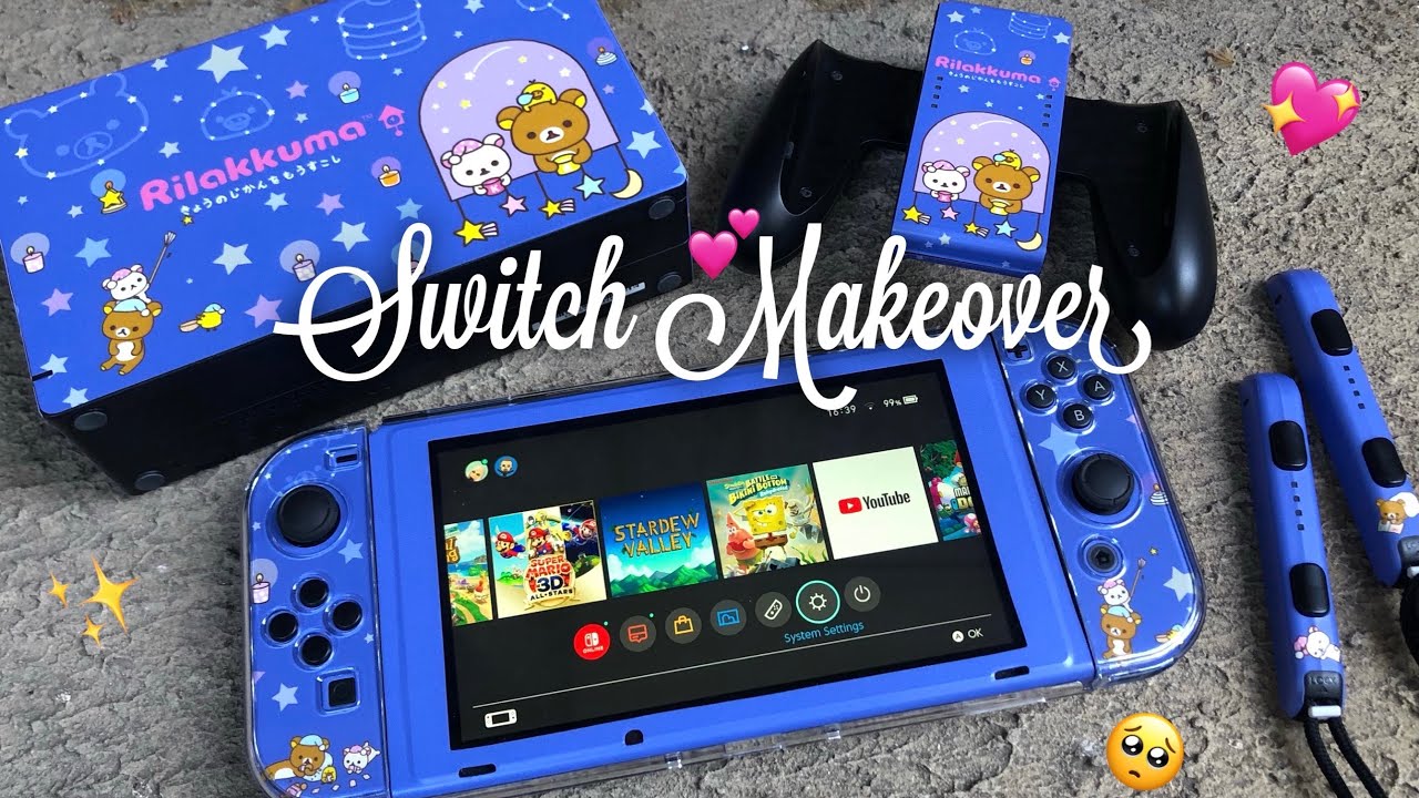 Cute Switch Makeover! Decorating my Nintendo Switch/Rilakkuma Skin from ...