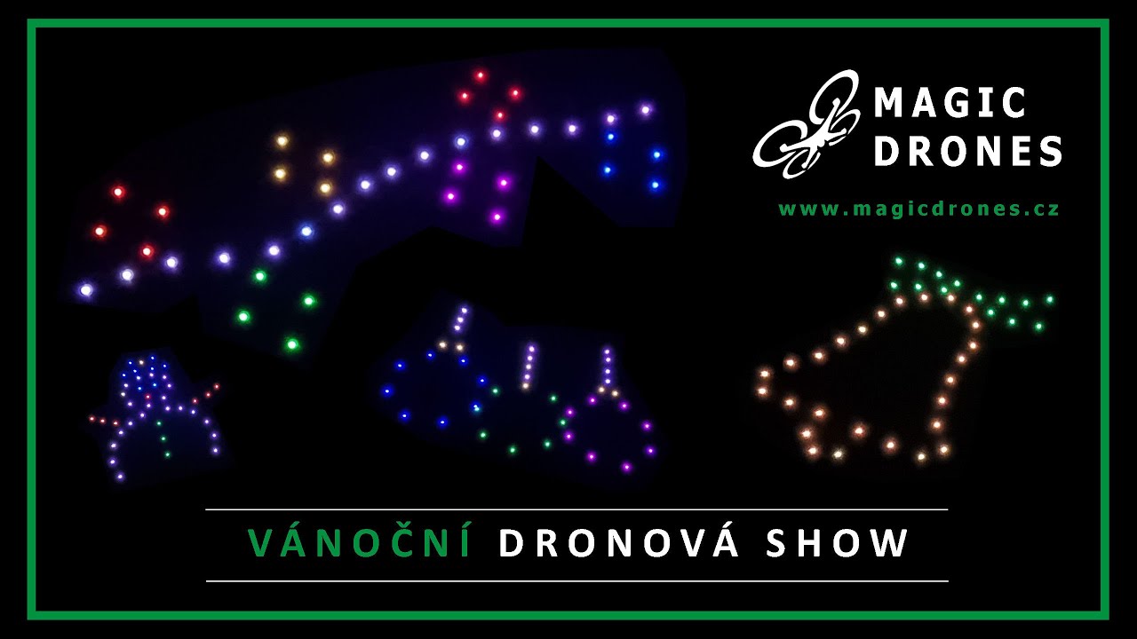 VÁNOČNÍ DRONOVÁ SHOW, dron show, drone light show - MAGIC DRONES - YouTube