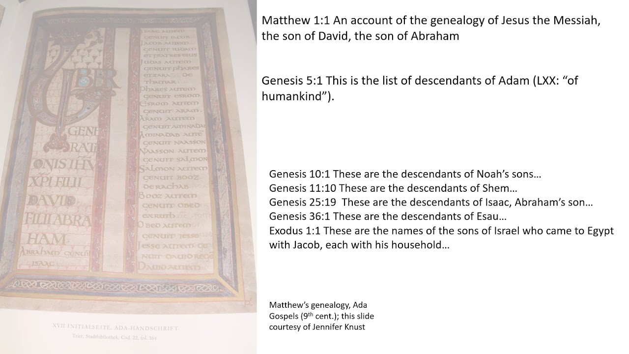 Spring 2020 CC 102, Lecture 7: Desilets on Matthew (Pt 2 of 2) - YouTube