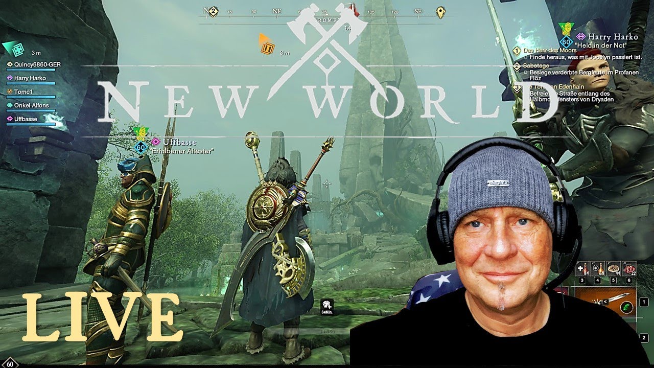 New World Live Gefährliche Wanderung [Multiplayer][HD+][Facecam] - YouTube