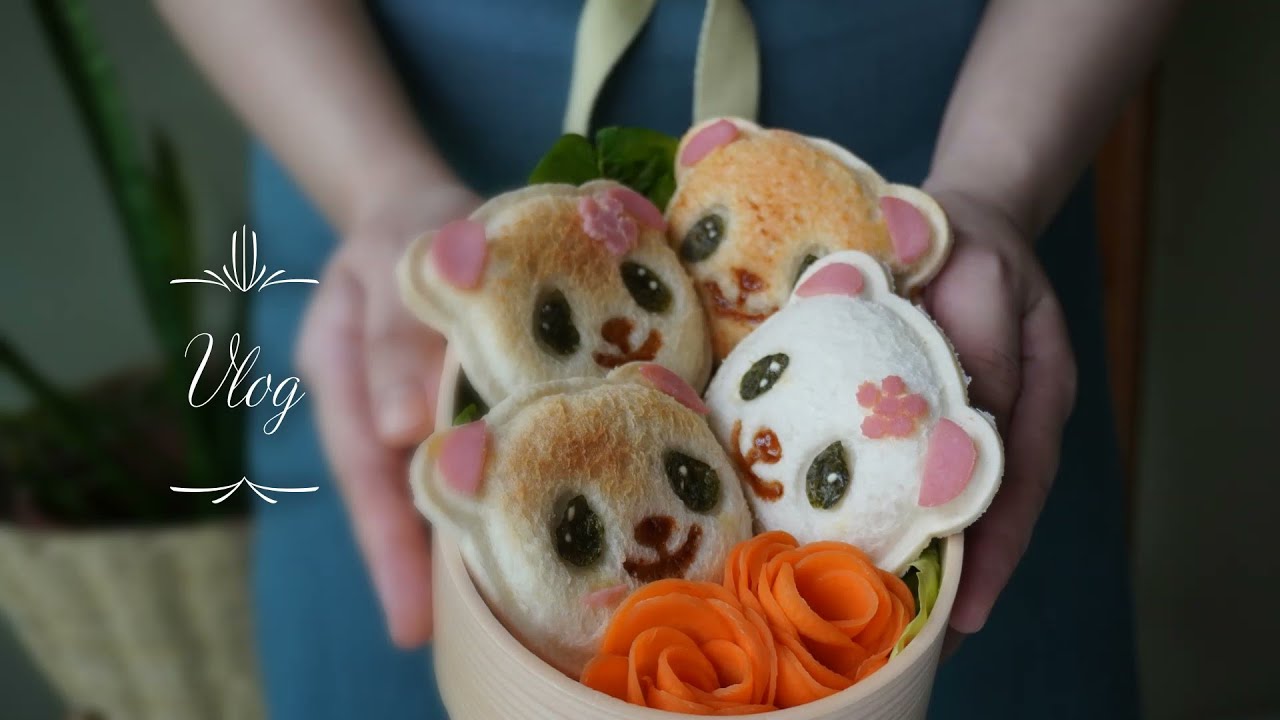 ENG) 3-Ingredient Panda Sandwich Bento - YouTube