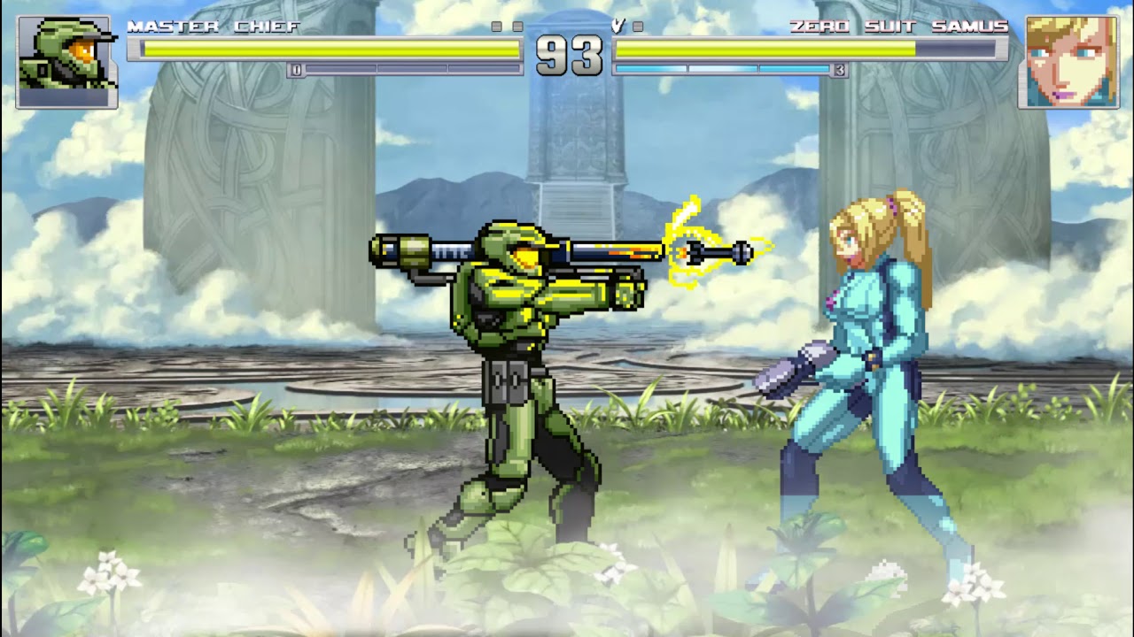Mugen fights Master Chief vs Samus Aran - YouTube