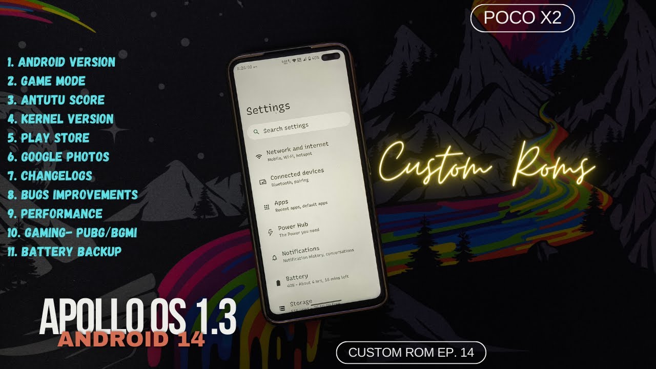 EP.14 || A14 APOLLO OS 1.3 CUSTOM ROM FOR POCO X2 || FULL REVIEW OF THE ...