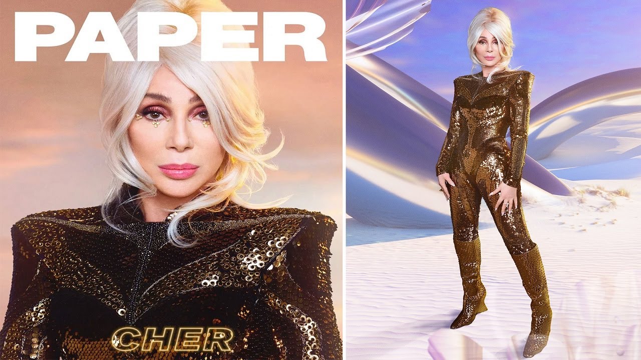 Cher is ‘as fierce as ever’ at 77 in sequined catsuit and face gems on ...