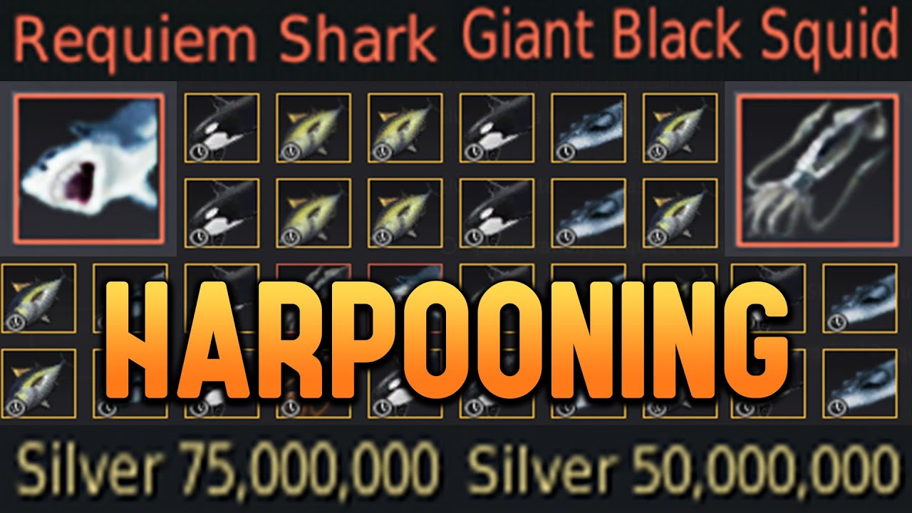 Harpooning for 6 Hours - 2 Legendaries (Requiem Shark / Giant Black ...