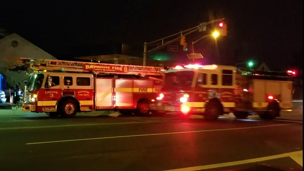Bayonne Nj Fire Department Engine 6/Squad-5/Ladder 3 Responding 2-2-18 ...
