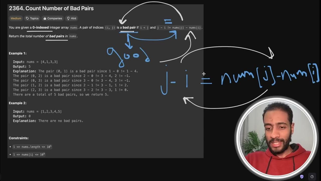 Day 231 | 2364. Count Number of Bad Pairs | C++ بالعربي - YouTube