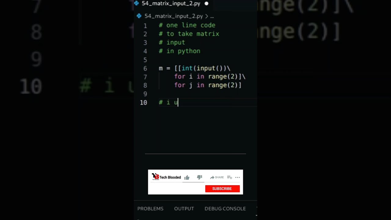 One Line Program To Take Matrix Input Using Python Python Matrix One Line Program To Take Matrix Input Using Python Python Matrix