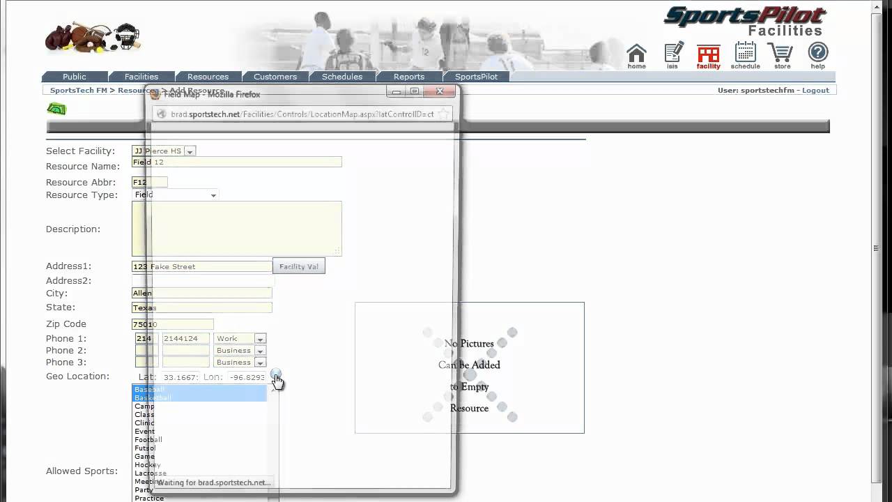 SportsPilot Scheduler - Locations - Add New Resource - YouTube