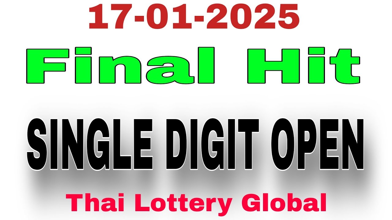 (3UP HIT FINAL SINGLE DIGIT OPEN FOR 17-01-2024 ONLY ONE HIT DIGIT ...
