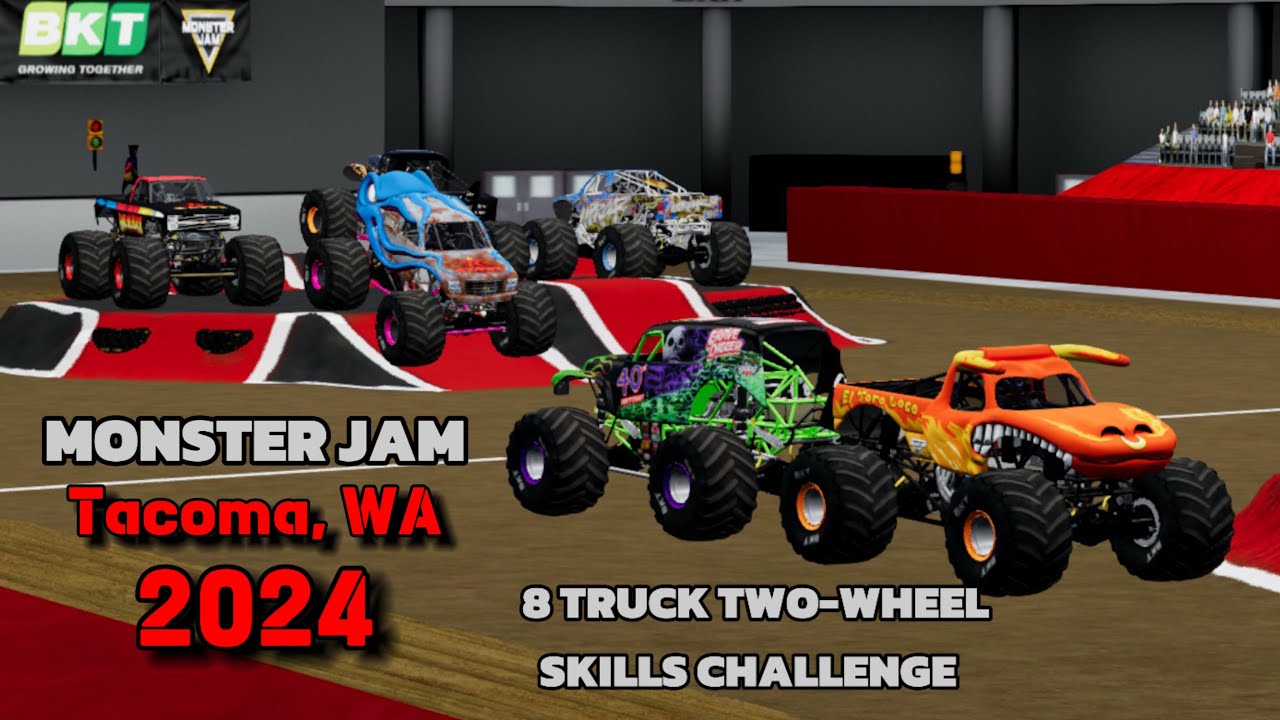 BeamNG.Drive Monster Jam | Tacoma, WA - Two Wheel Skills Challenge (Map ...