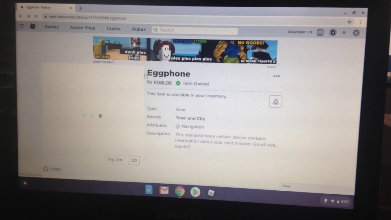 Roblox new Eggphone item in the Avatar shop! - YouTube