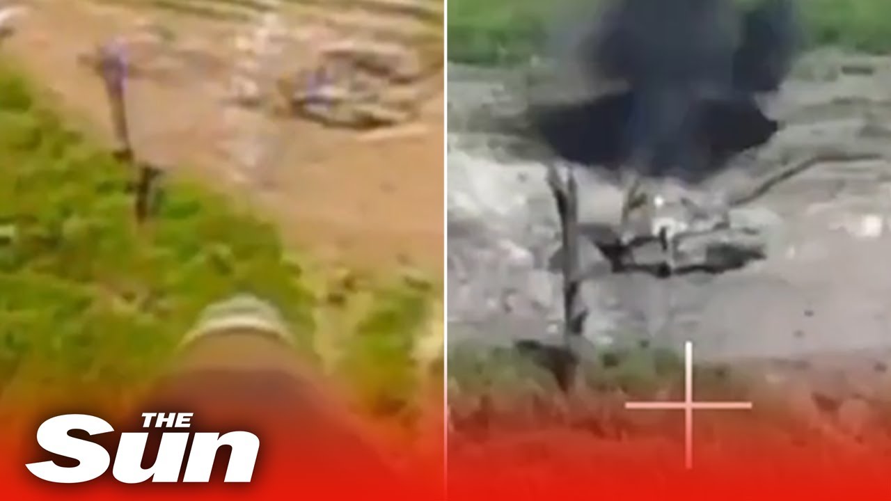 Ukrainian FPV drone targets Russian tank in precision attack - YouTube