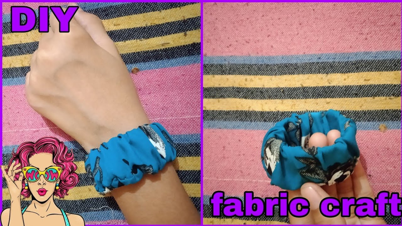 sqrunchi hand band easy way || minal art and craft || paper craft - YouTube