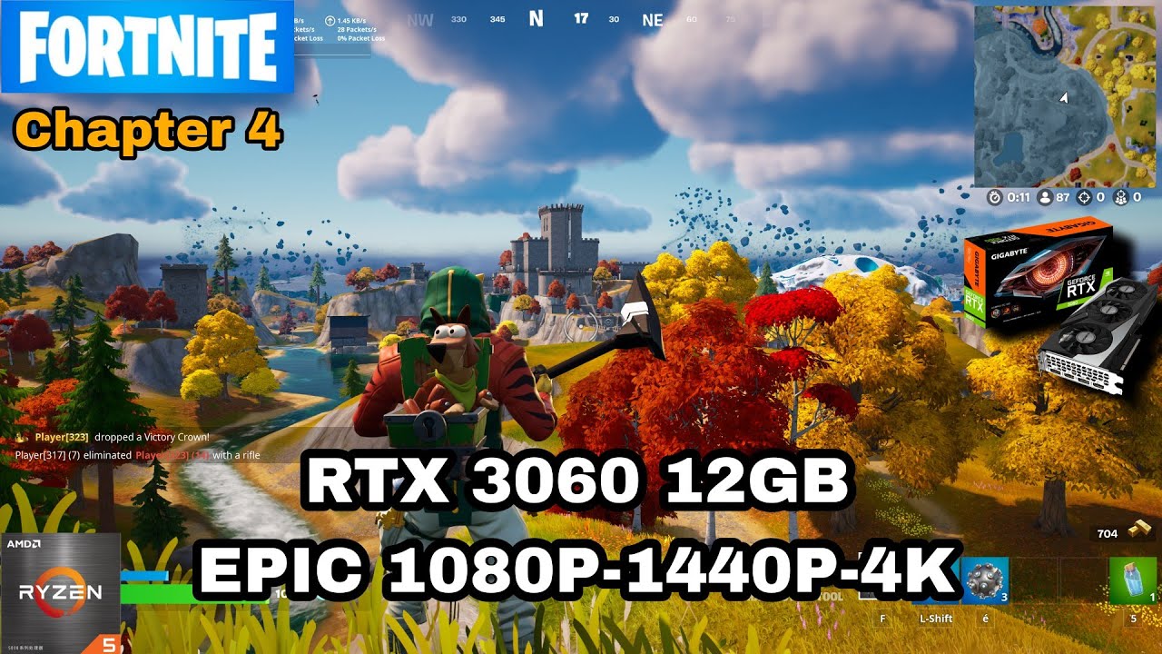Fortnite chapter 4 RTX 3060 12GB Epic Graphics 1080P-1440P-4K Ryzen 5 ...