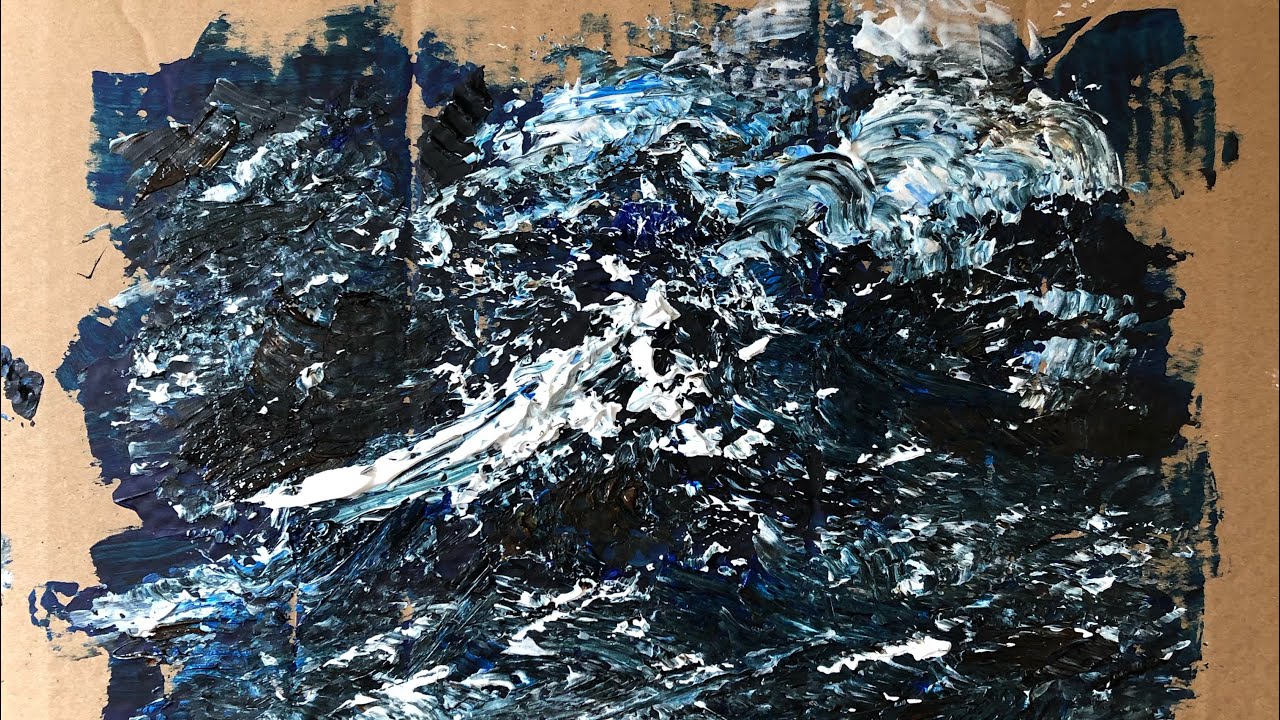 Seascape painting on cardboard -Maggi Hambling inspired texture and ...