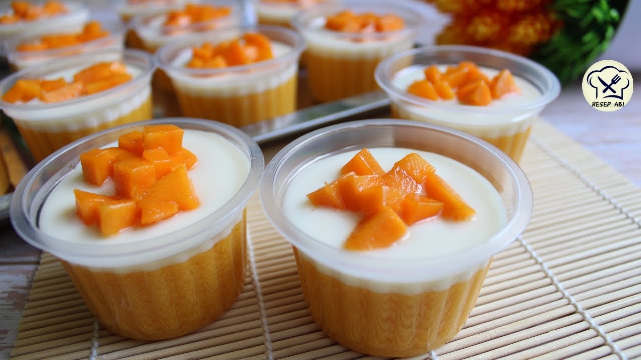 Cara Membuat Puding Mangga Fla Susu Super Enak Dan Segar - YouTube