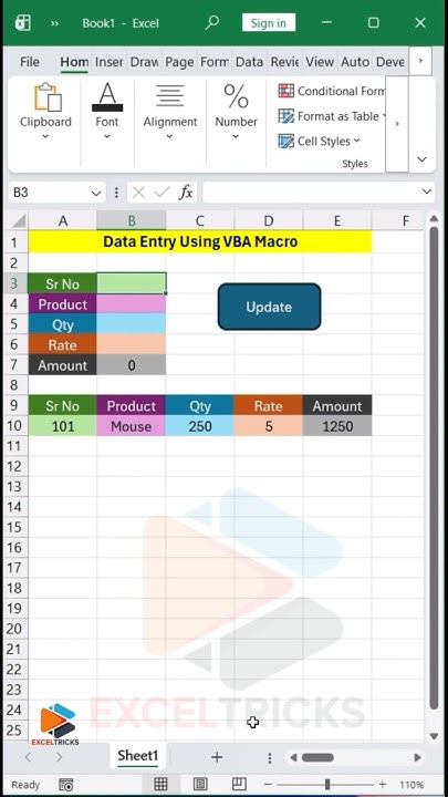 Automatic Data Entry in Excel with VBA Macro | 1-Click Excel Automation Trick #exceltricks - YouTube