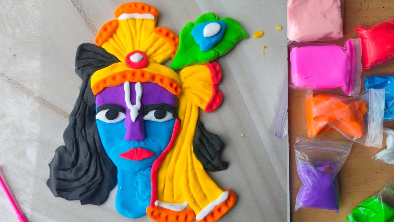 How To Make Krishna Idol with Super Clay//Janmashtami Special Craft ...