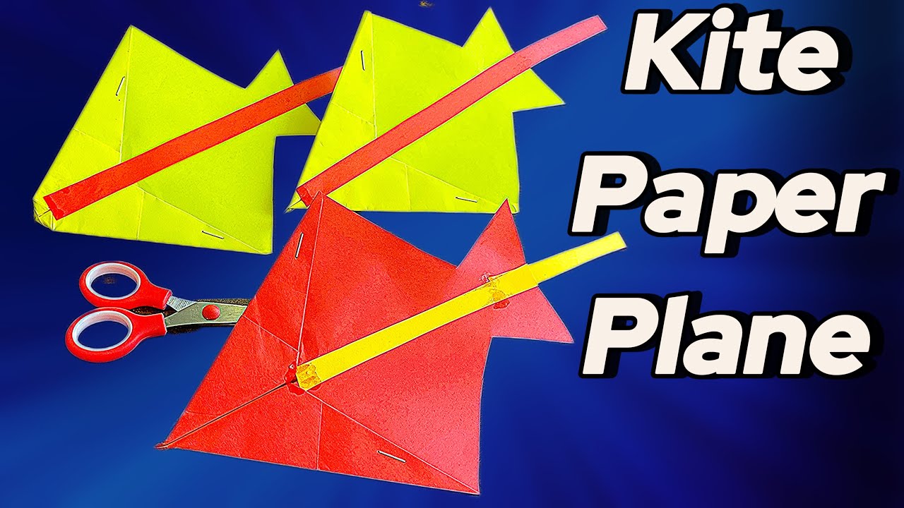 How To Fold A Kite Paper Plane That Fly Far Away - YouTube