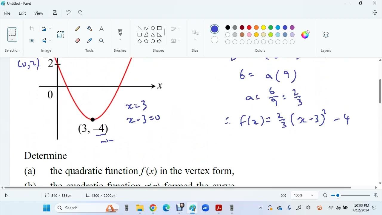F4 C2 E Graph of Quadratic Functions Q36 37 38 39 - YouTube