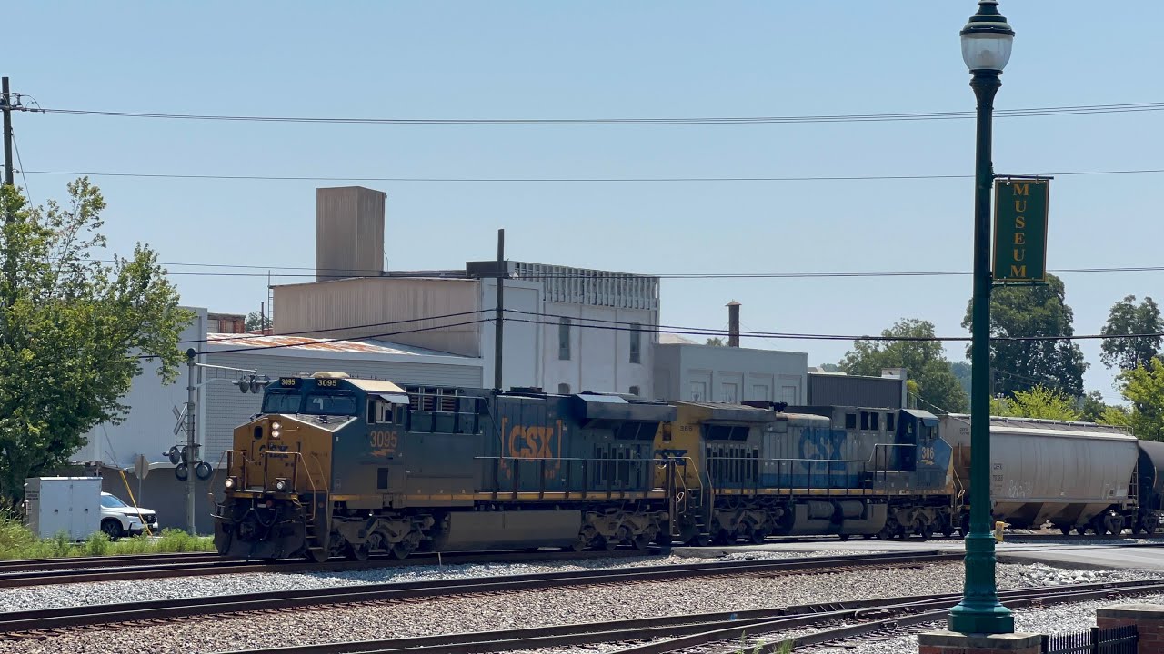 CSX ES44AH 3095 w/ K3LA Leads Empty Ethanol B648-09 on 8/10/24 - YouTube