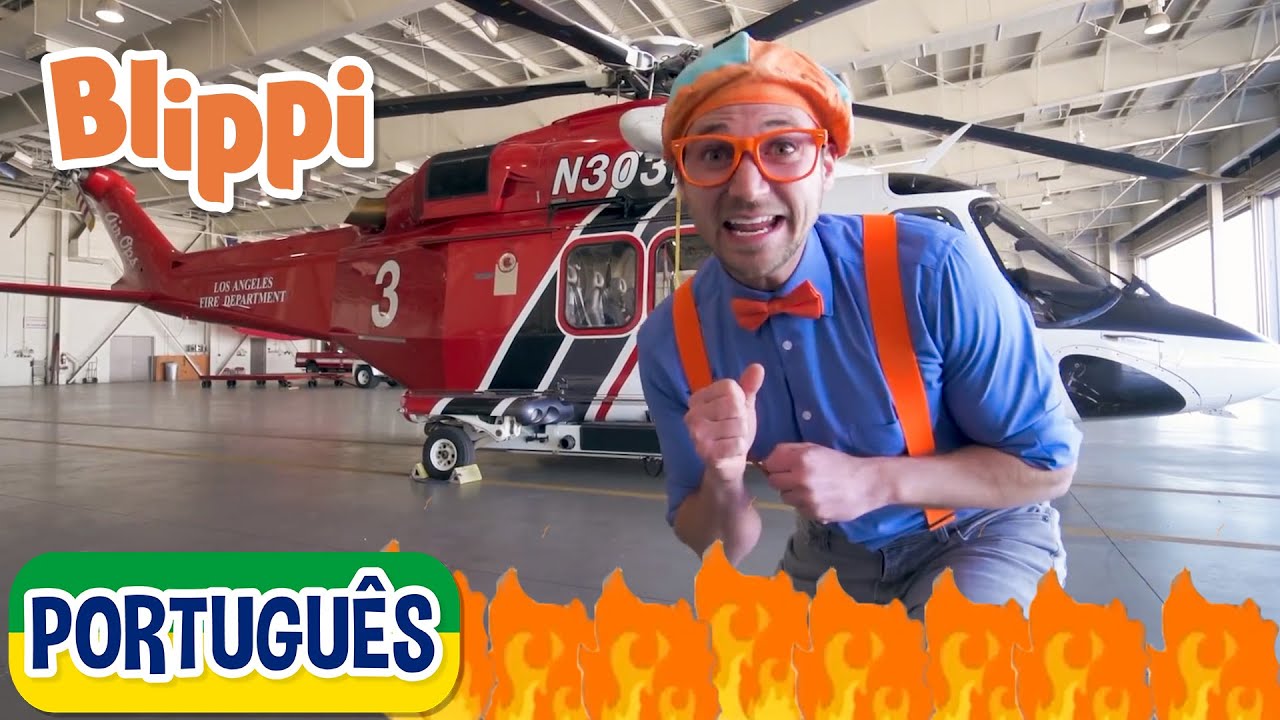 Blippi Português Helicóptero dos Bombeiros | Vídeos Educativos para ...