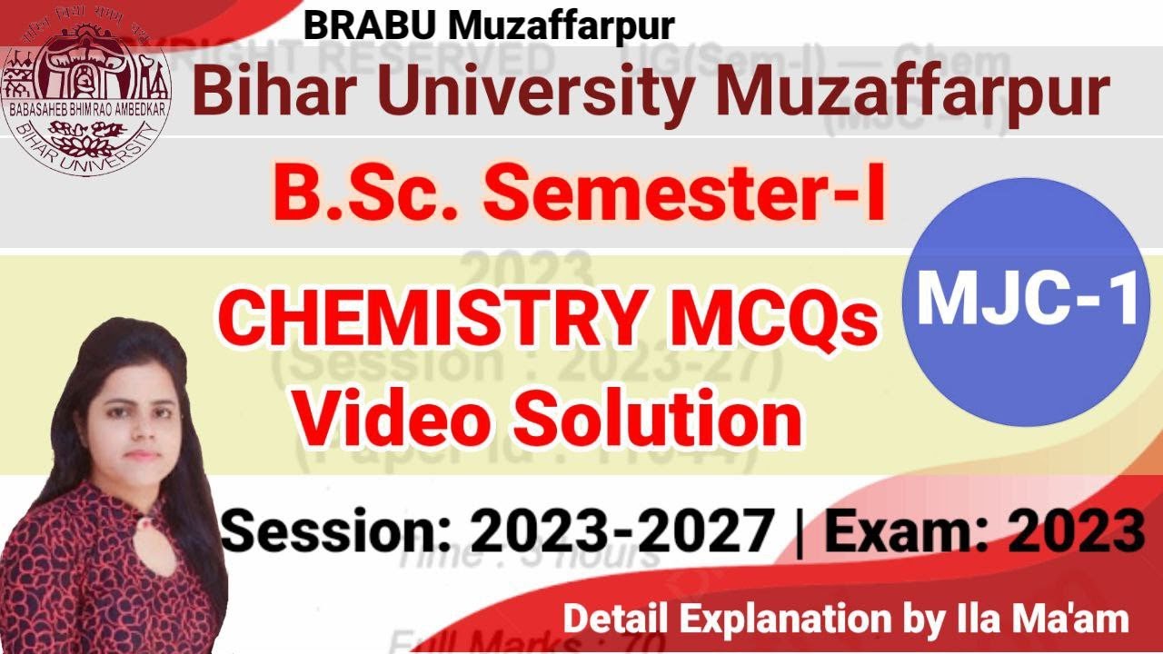 Bihar University Muzaffarpur Bsc chemistry semester 1 MJC Exam Question ...