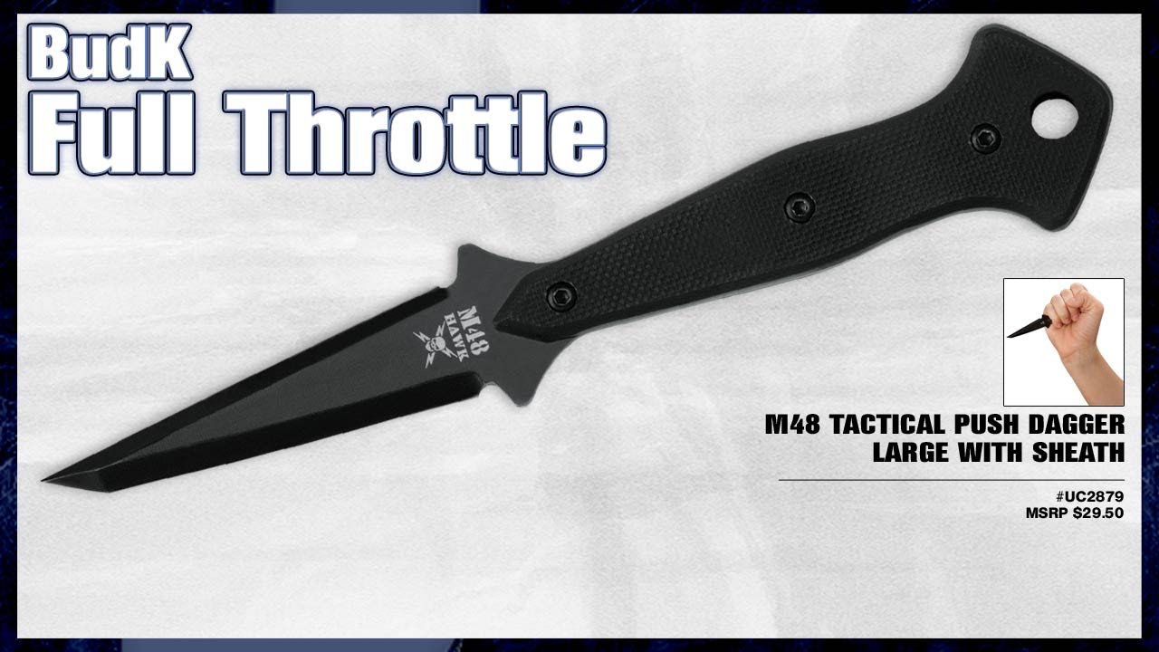 M48 Tactical Push Dagger Large with Sheath - YouTube
