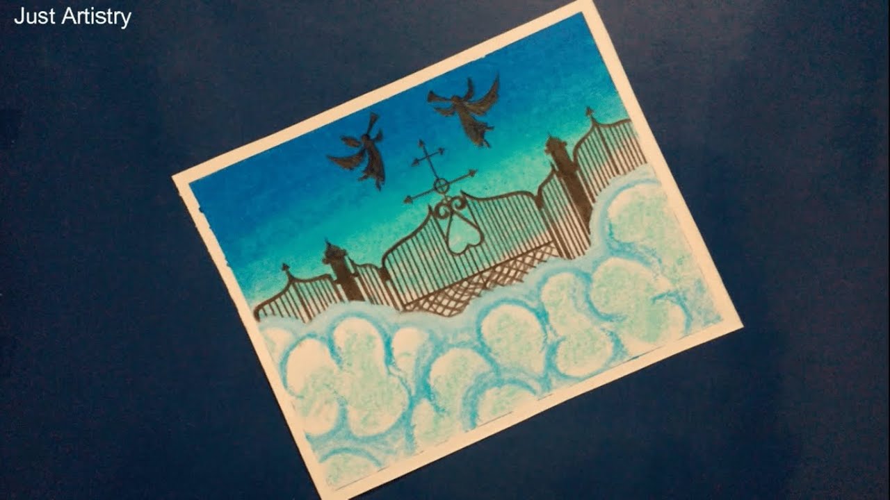 Mesmerizing gates of heavan || Oil pastel drawing of Heavan || - YouTube