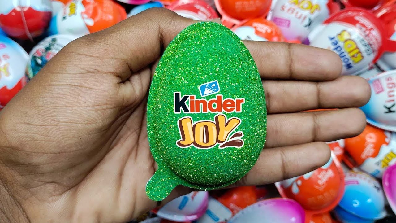 NEW Colored Glitter Kinder Joy Satisfying Opening with fant flyerfree ...