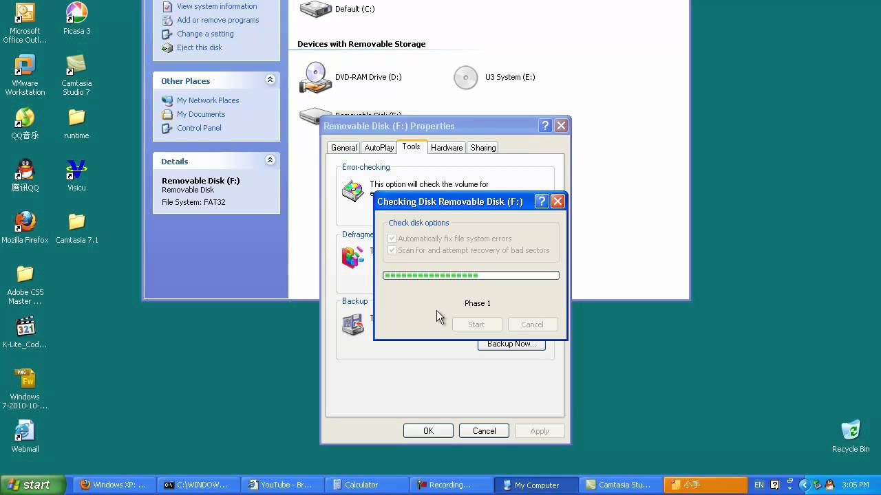 How to repair USB drives or other drive using scandisk - YouTube