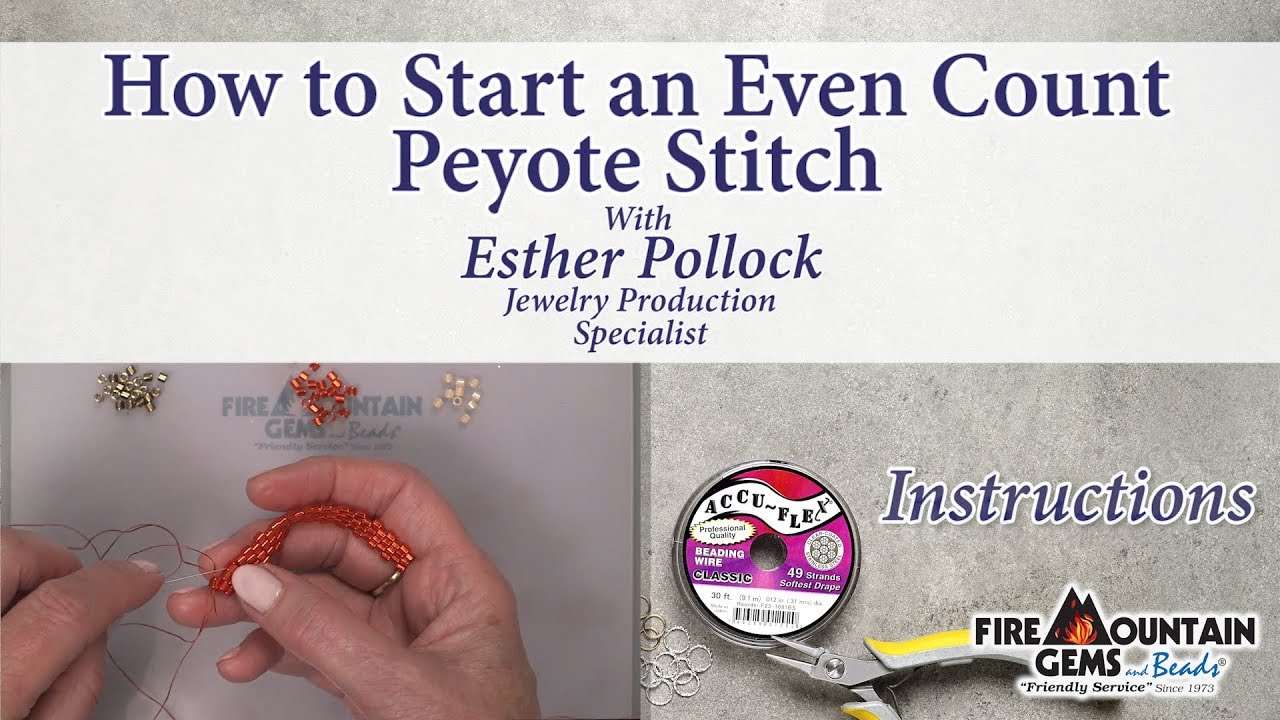 How to Start an Even Count Peyote Stitch - YouTube