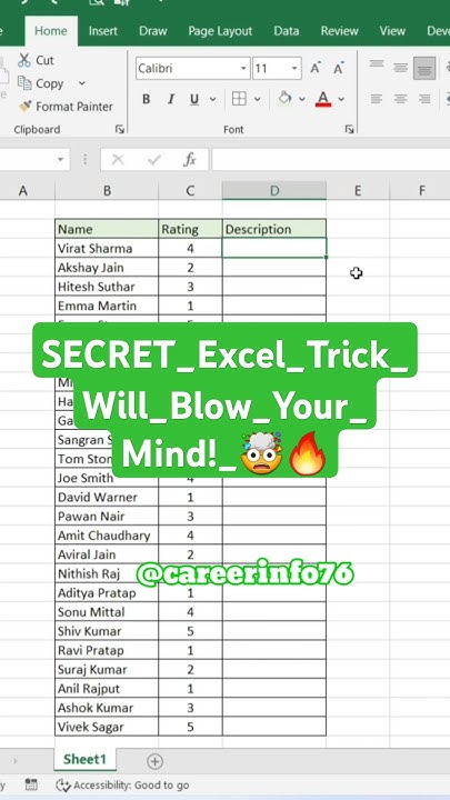 SECRET_Excel_Trick_Will_Blow_Your_Mind!_🤯🔥 #excel #asmr #computer #excelformula #tricks # ...