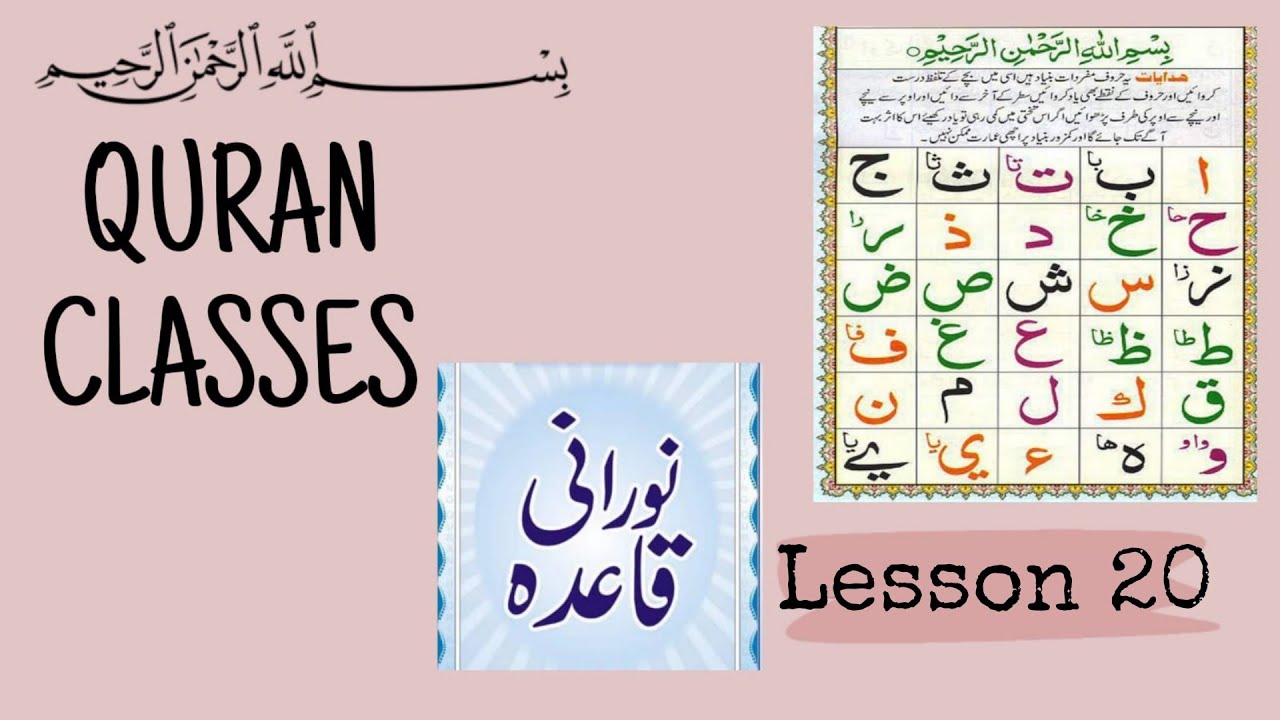 Noorani Qaida | Lesson 20 | QURAN Classes | Easy Learning - YouTube