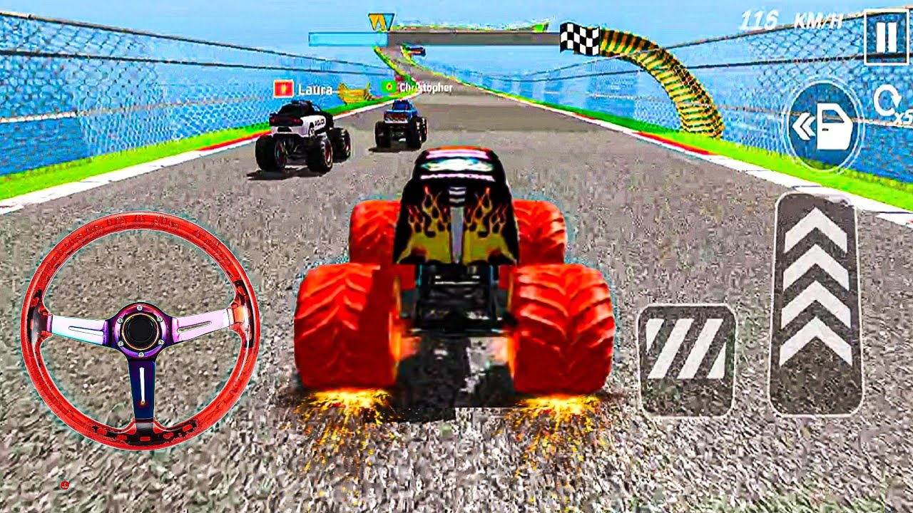 Monster Truck Mega Ramp Extreme Racing - Impossible GT Car Stunts ...