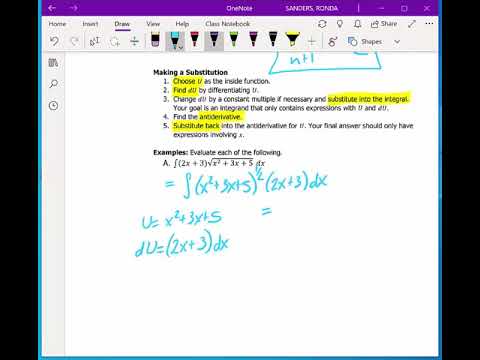 U-Substitution Steps and Example A - YouTube