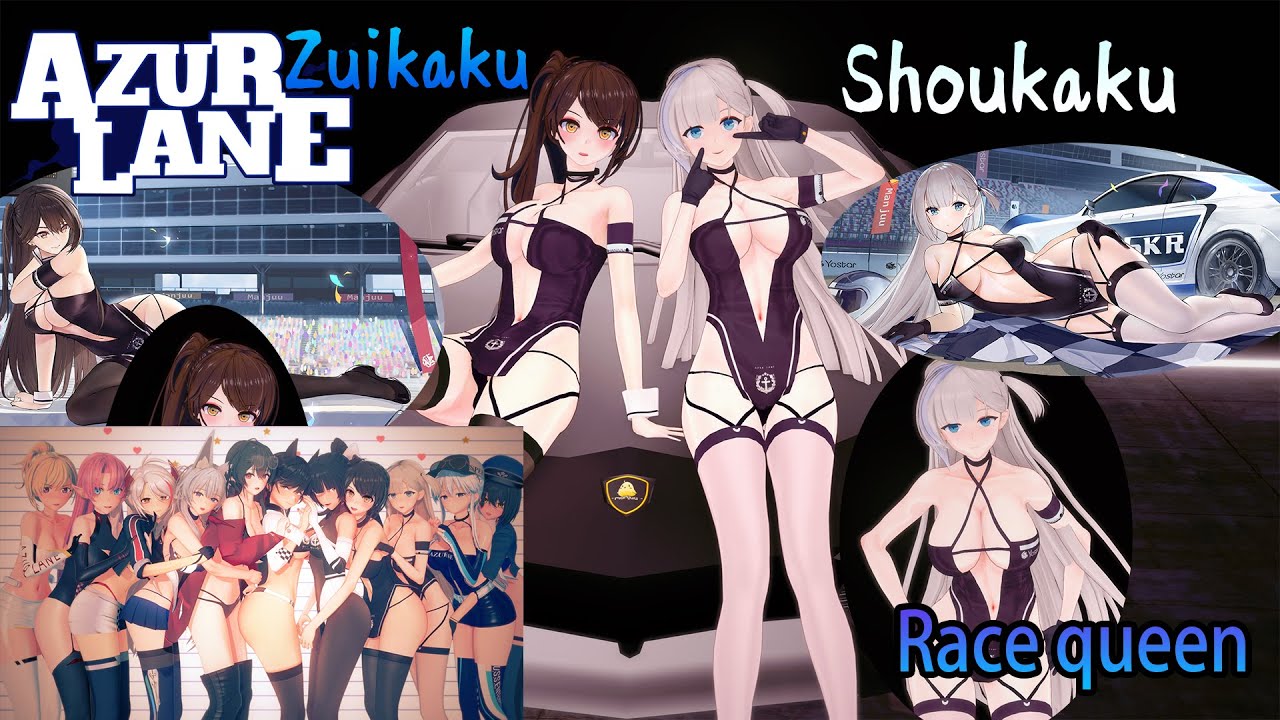 [碧藍航線Azur lane MMD/4K] SSR 翔鶴Shoukaku&瑞鶴zuikaku｜賽車女郎L2DSkin｜Race queen L2D Skin｜歐根親王、企業、高雄、愛宕、大鳳 ...
