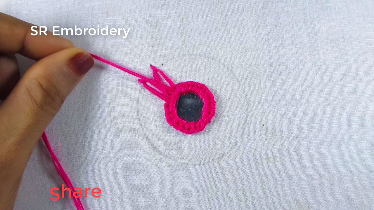 Hand Embroidery Amazing Circle Mirror Work, Circle Embroidery Stitch ...