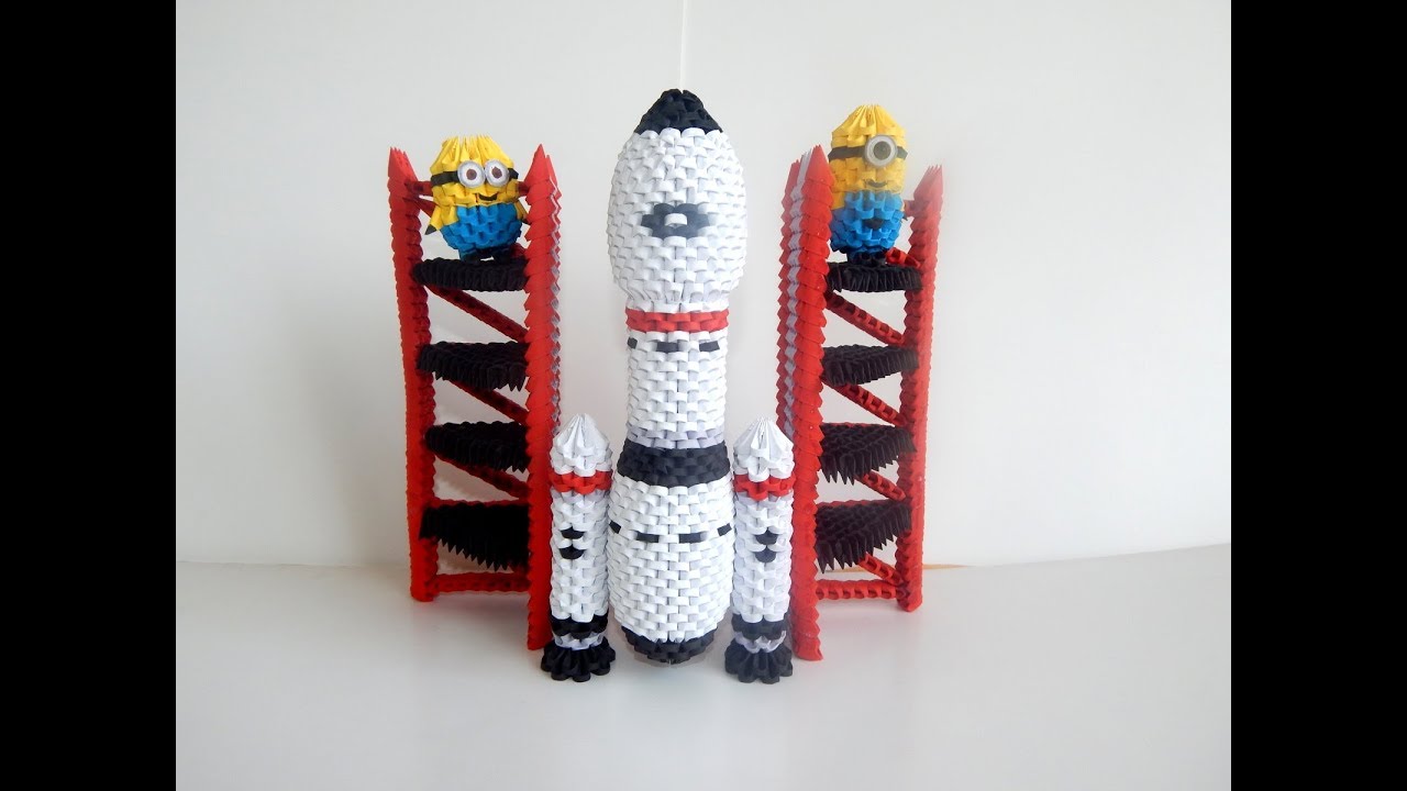 3D Origami Space Rocket tutorial || Lego origami Space Rocket set part1 ...