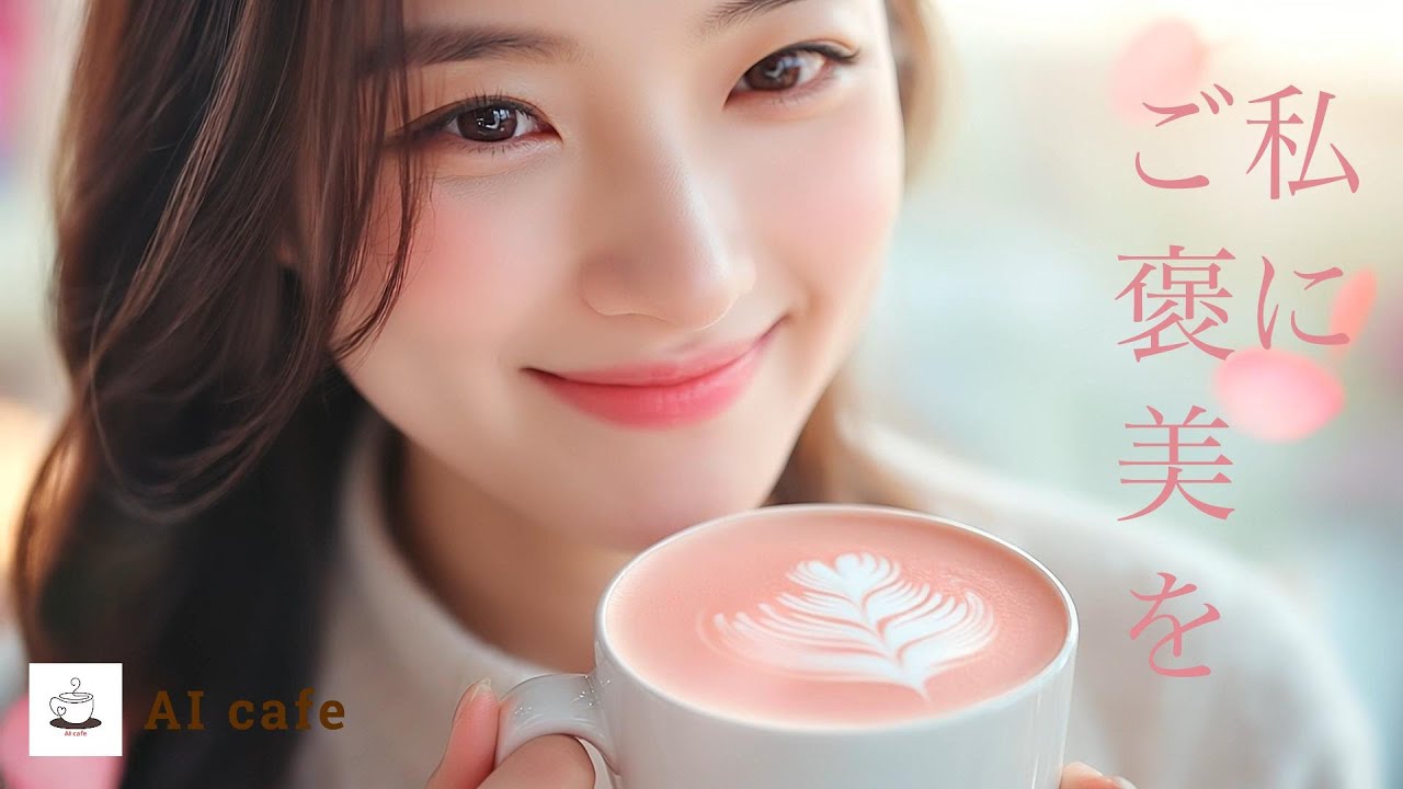 AI cafe 新商品Sakura Latte CM 「私にご褒美を」 - YouTube