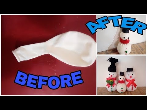 How to Make Snowman With balloon || christmas decorations ideas ...